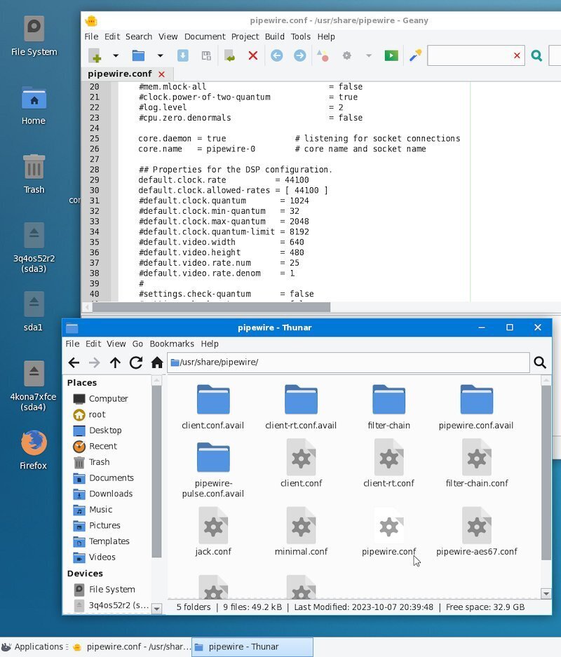 Quickpup64rc3はPipewireサウンド: LinuxでCD音楽再生 PuppyLinux編